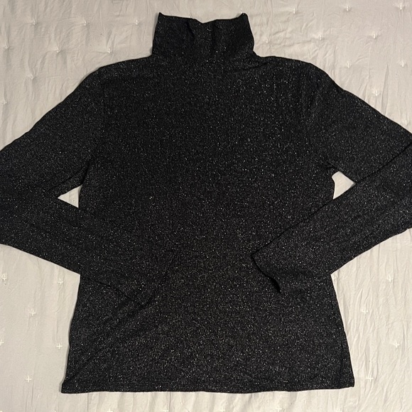 Express | Sweaters | Express Shimmering Black Turtleneck Sweater | Poshmark